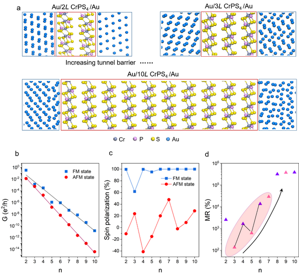 QuantumATK亮点文章：二维反铁磁CrPS4磁隧道结中的尺寸效应 - 知乎