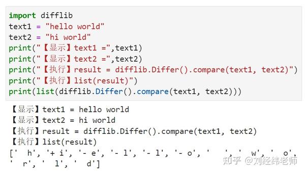 对比两个文本的差异difflib.Differ().compare() - 知乎