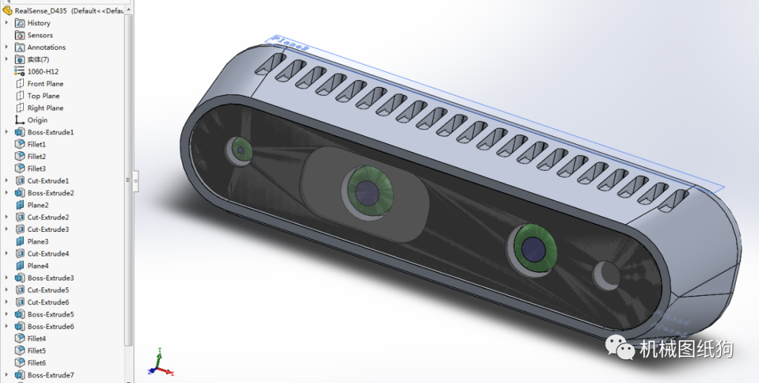 【工程机械】Intel RealSense D435 深度相机实感摄像头图纸Solidworks设计 - 知乎