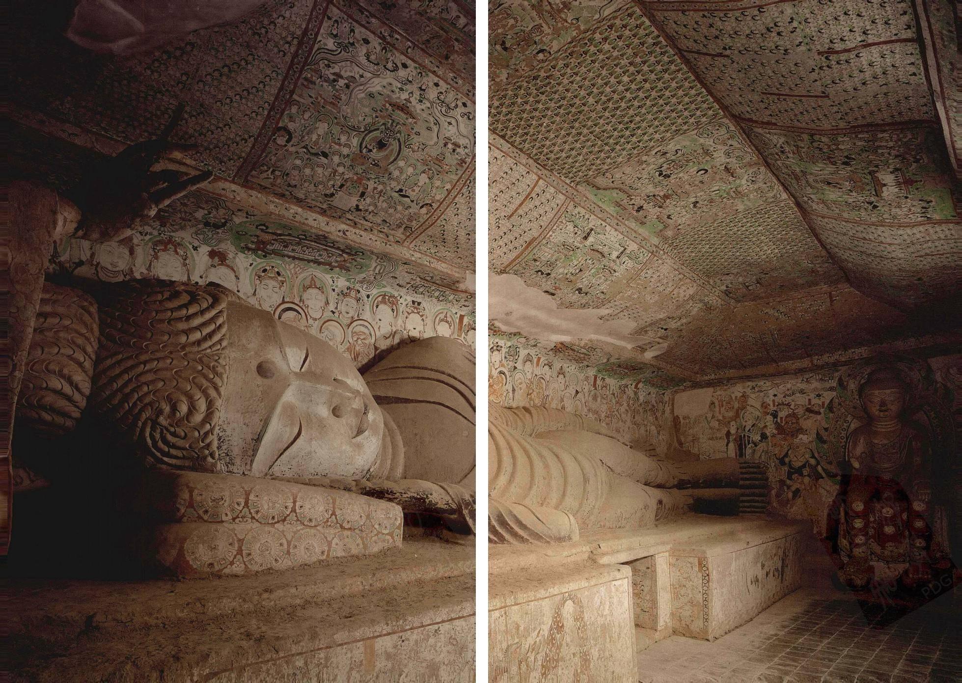 【神游千年，大美敦煌】中唐-158窟-最盛大涅槃窟(下)：窟顶遍观-十方净土，东壁-三铺经变，济济一堂【高清大图200幅】 - 知乎