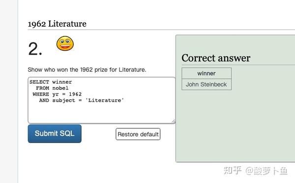 【刷题】SQLZOO（1-6） - 知乎