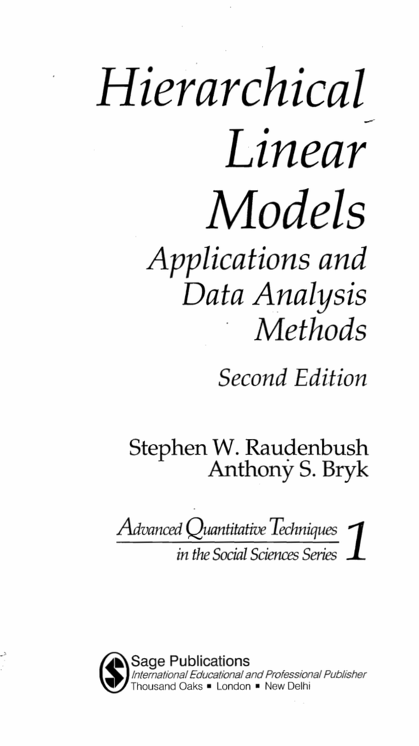 混合效应和多水平模型好书推荐 - 知乎