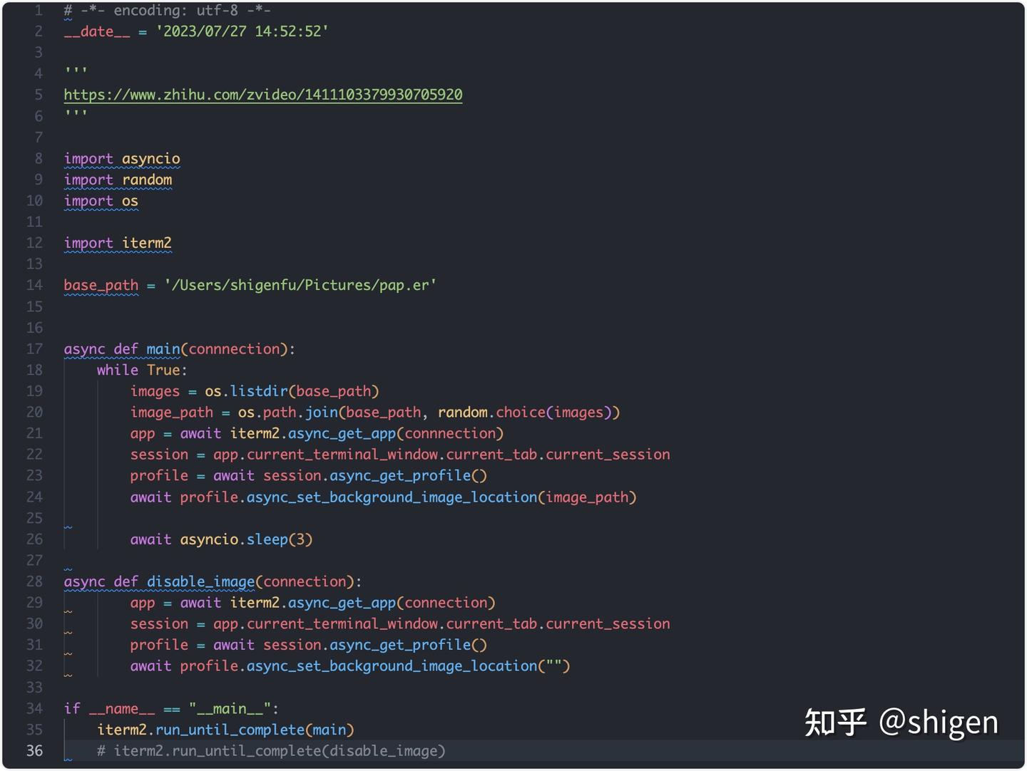 python动态更换iterm2背景图 - 知乎