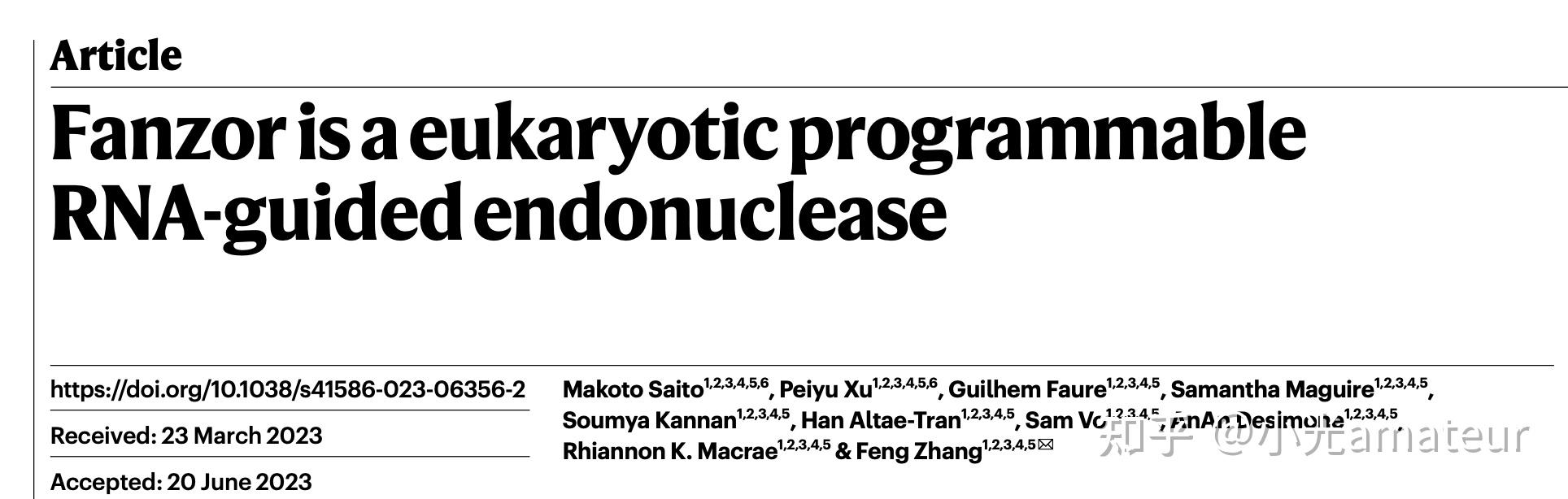 到底什么是Fanzor蛋白（真核生物基因编辑系统）？ - 知乎