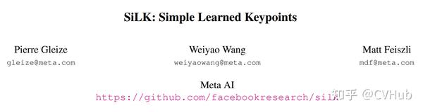 Meta AI开源力作 | SiLK：你真的需要这么复杂的图像关键点提取器？ - 知乎
