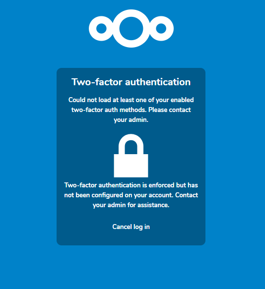 NextCloud 解决启用2FA（两步验证），但是并未绑定TOTP软件，导致账号无法登录 - 知乎