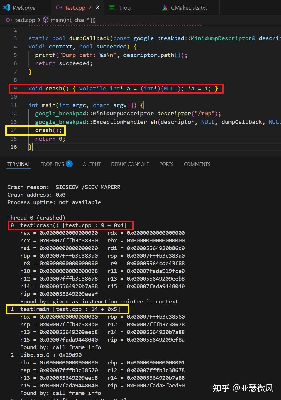使用 breakpad 抓 minidump 的最简工程 - 知乎