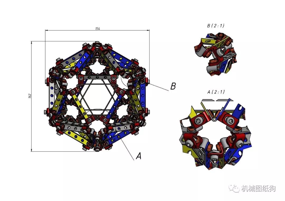 【生活艺术】Meccano二十面体拼装结构3D图纸 INVENTOR - 知乎
