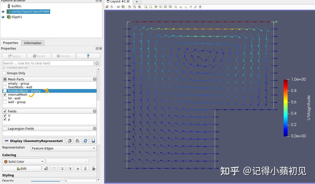 ParaView矢量图 取消显示壁面的矢量箭头 - 知乎
