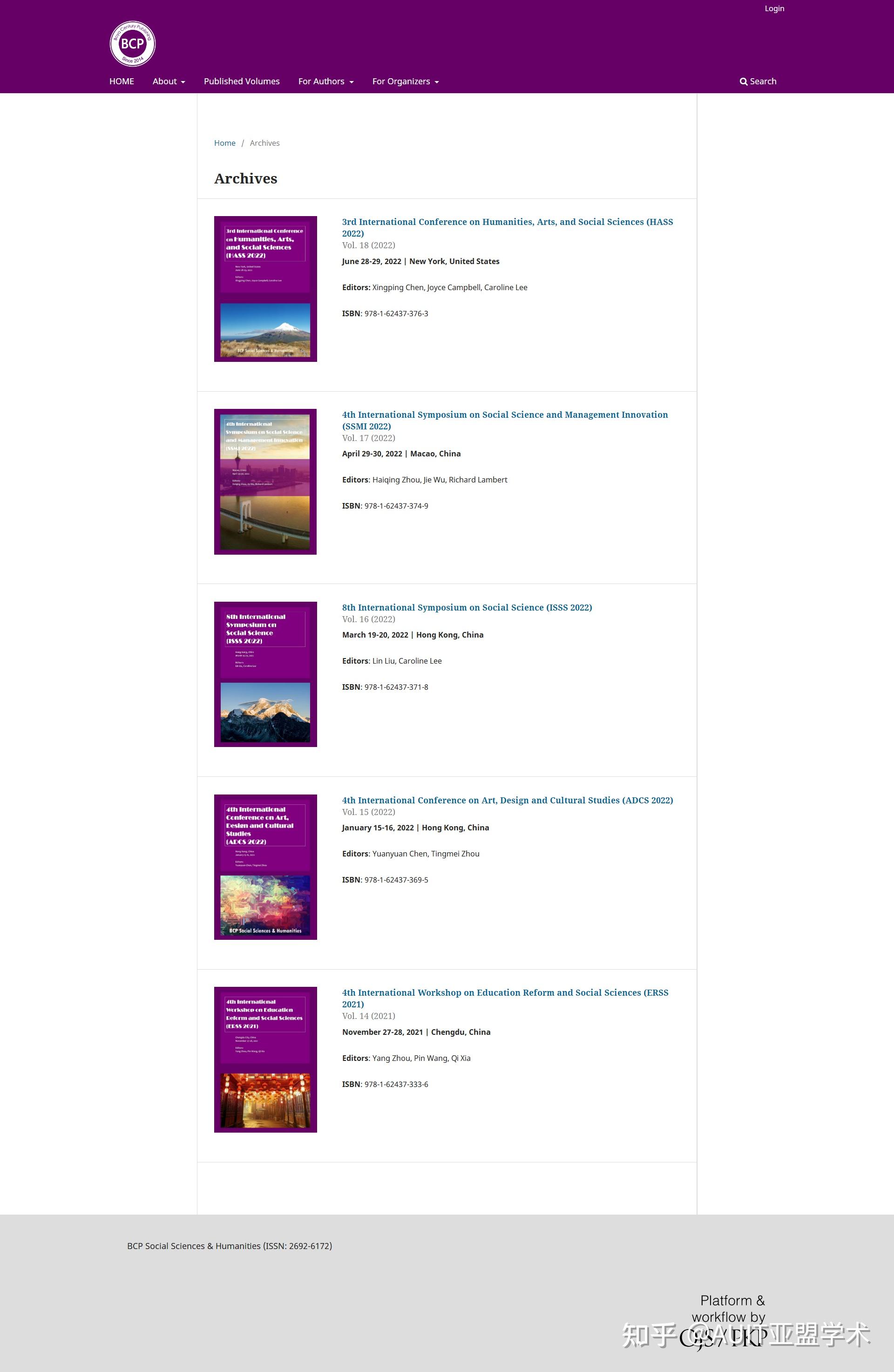 第五届教育改革与社会科学国际会议 (ERSS 2022) - 知乎
