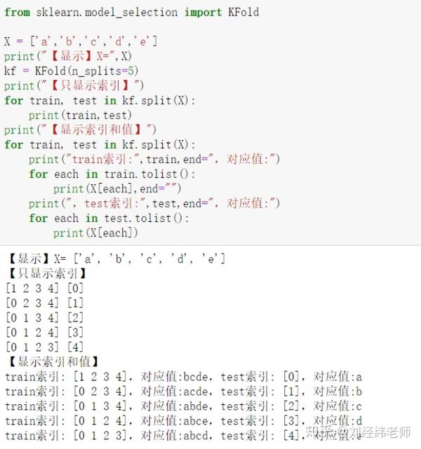 Python划分训练集与测试集KFold交叉验证 - 知乎