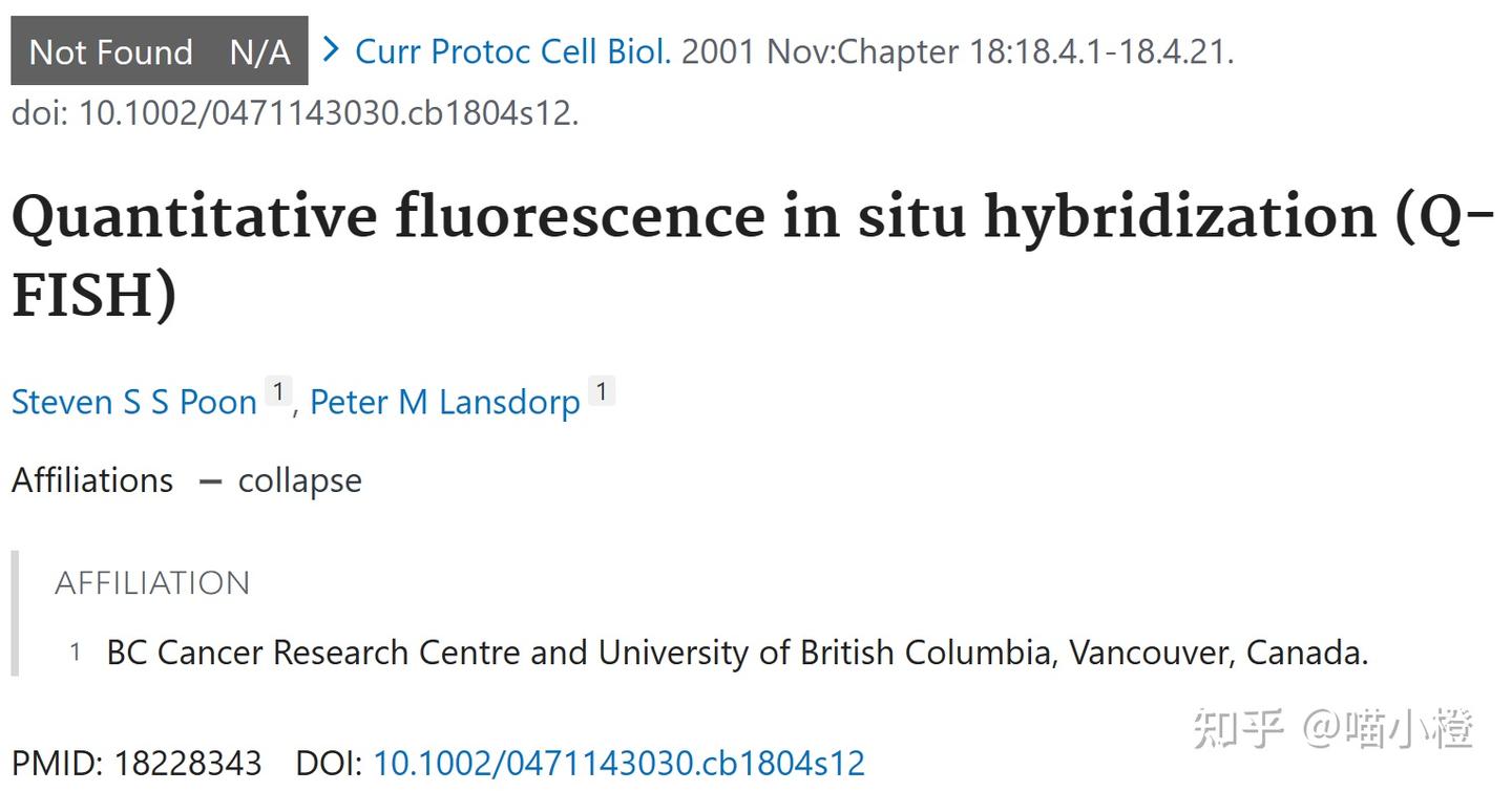 文献阅读-端粒位置效应-Q-Fish-实验流程-TFL-Telo联系方式-加拿大 - 知乎