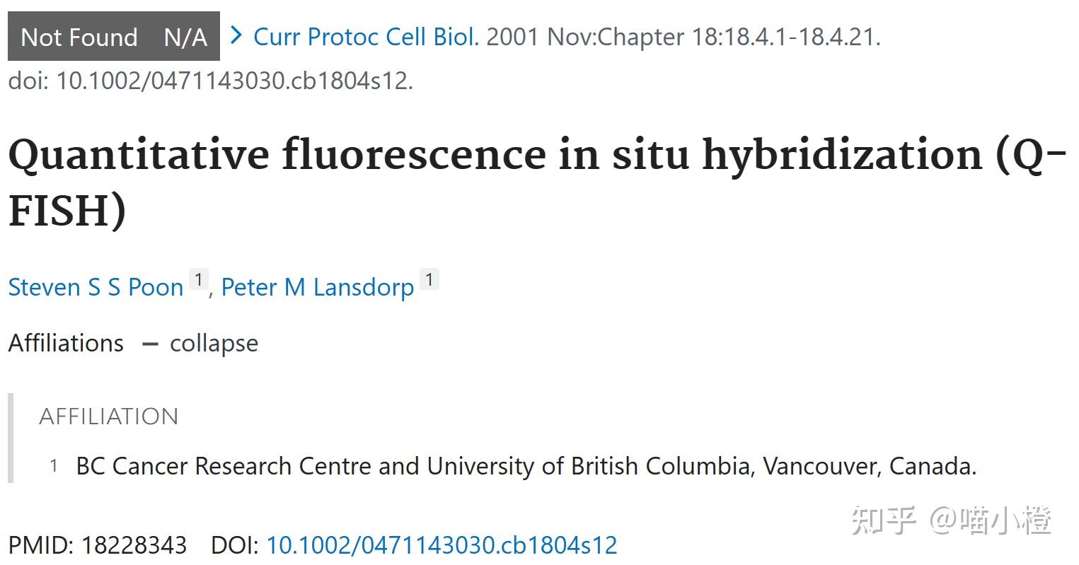 文献阅读-端粒位置效应-Q-Fish-实验流程-TFL-Telo联系方式-加拿大 - 知乎