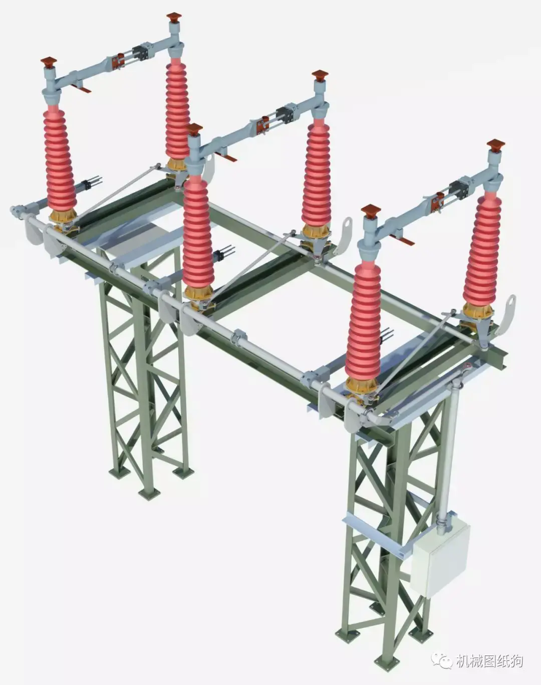 【工程机械】Hapam Break Disconnector 72kv变电站断路器3D图纸dwg格式 - 知乎