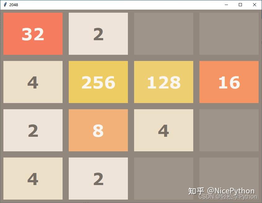 【Python】2048——初学者也能写的小游戏 - 知乎