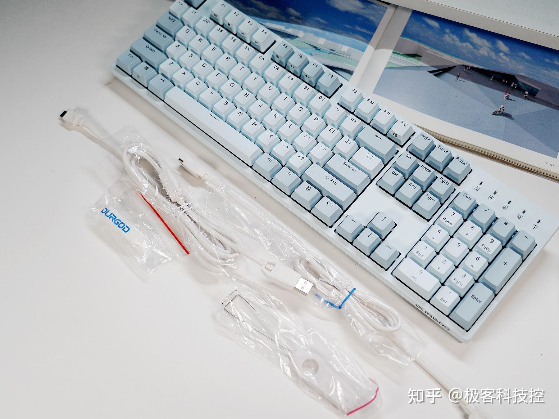 CHERRY樱桃轴？杜伽K310浅雾蓝无光版，网友：小清新桌搭不二之选 - 知乎