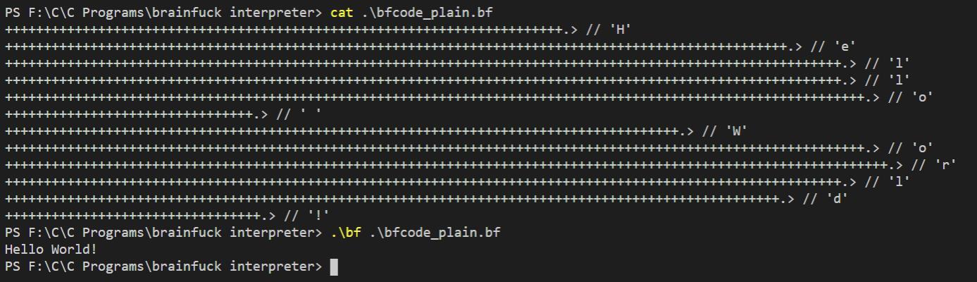 Brainfuck interpreter in C - 知乎