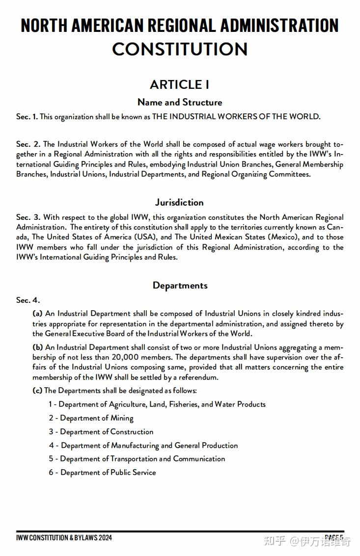 PREAMBLE,CONSTITUTION,& GENERAL BYLAWS OF THE INDUSTRIAL WORKERS OF THE ...