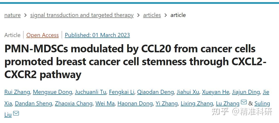 Nature子刊| 38+STTT推荐的科研热点：CCL20 - 知乎