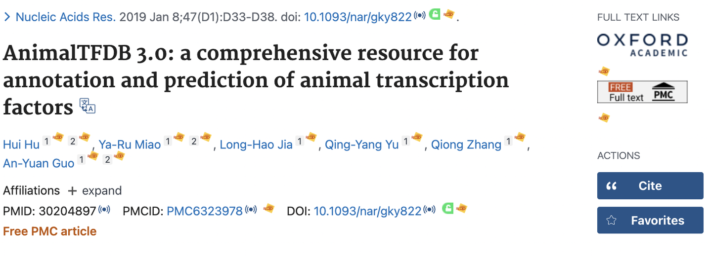 🤩 AnimalTFDB v4.0 | OMG！我最爱的转录因子数据库更新啦！~（附使用指南）（一） - 知乎
