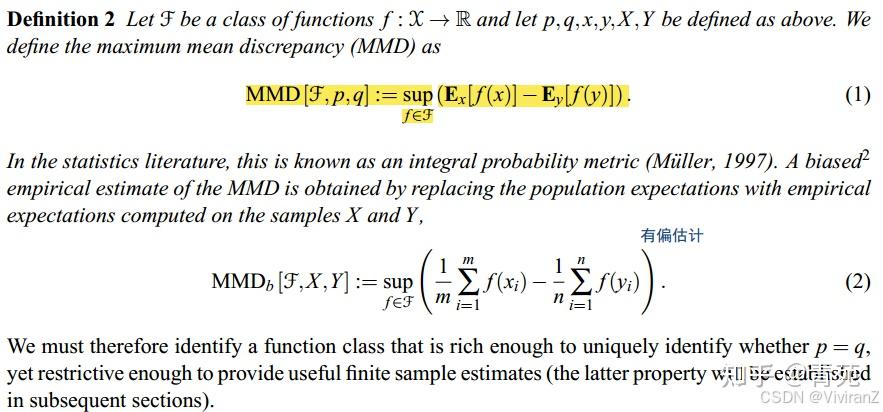 什么是MMD Maximum Mean Discrepancy 最大均值差异？ - 知乎