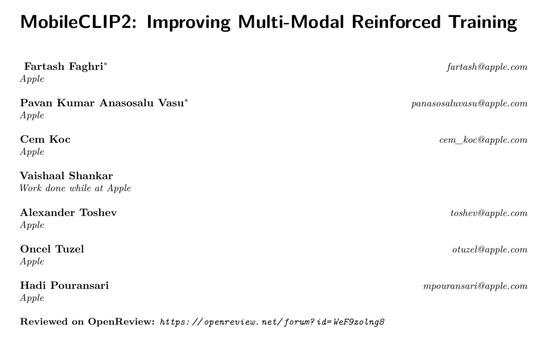 苹果发布MobileCLIP2：最强移动端CLIP，开源数据生成代码！ - 知乎