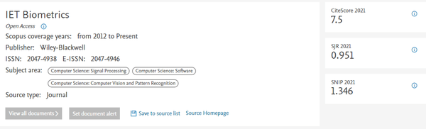 生物识别方向，中科院3区，IET老牌期刊 - 知乎