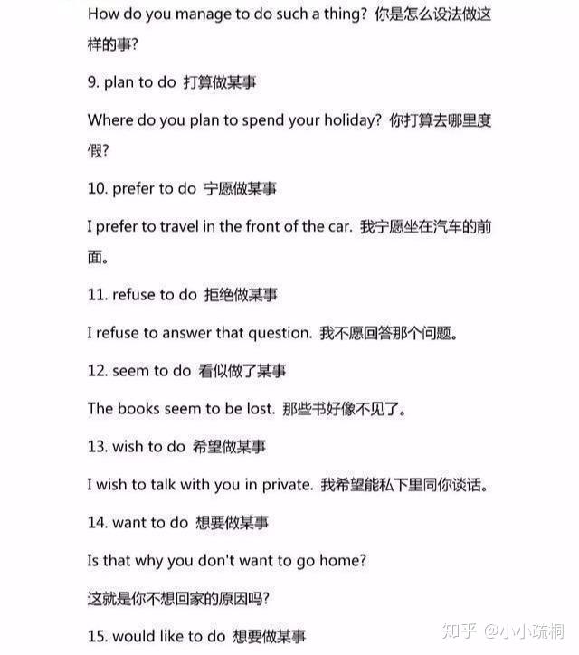 初中英语最常考全部英语动词+doing和+to do，千万别再弄混了！ - 知乎