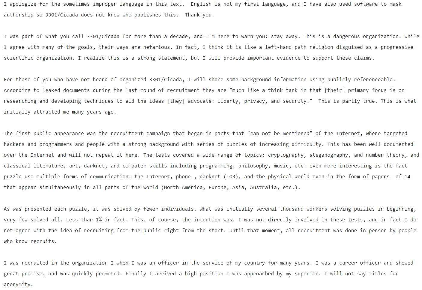 Cicada 3301:一只潜伏于互联网深处的“蝉”（二） - 知乎