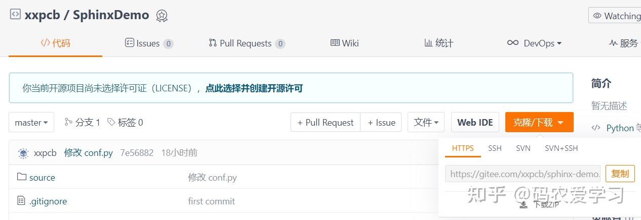 Sphinx+gitee+Read the Docs搭建在线文档系统 - 知乎