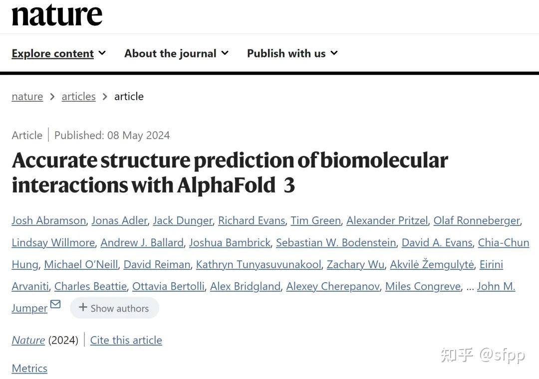 AlphaFold 3 登上 Nature：成功预测了所有生命分子（蛋白质、DNA、RNA、配体等）的结构和相互作用 - 知乎