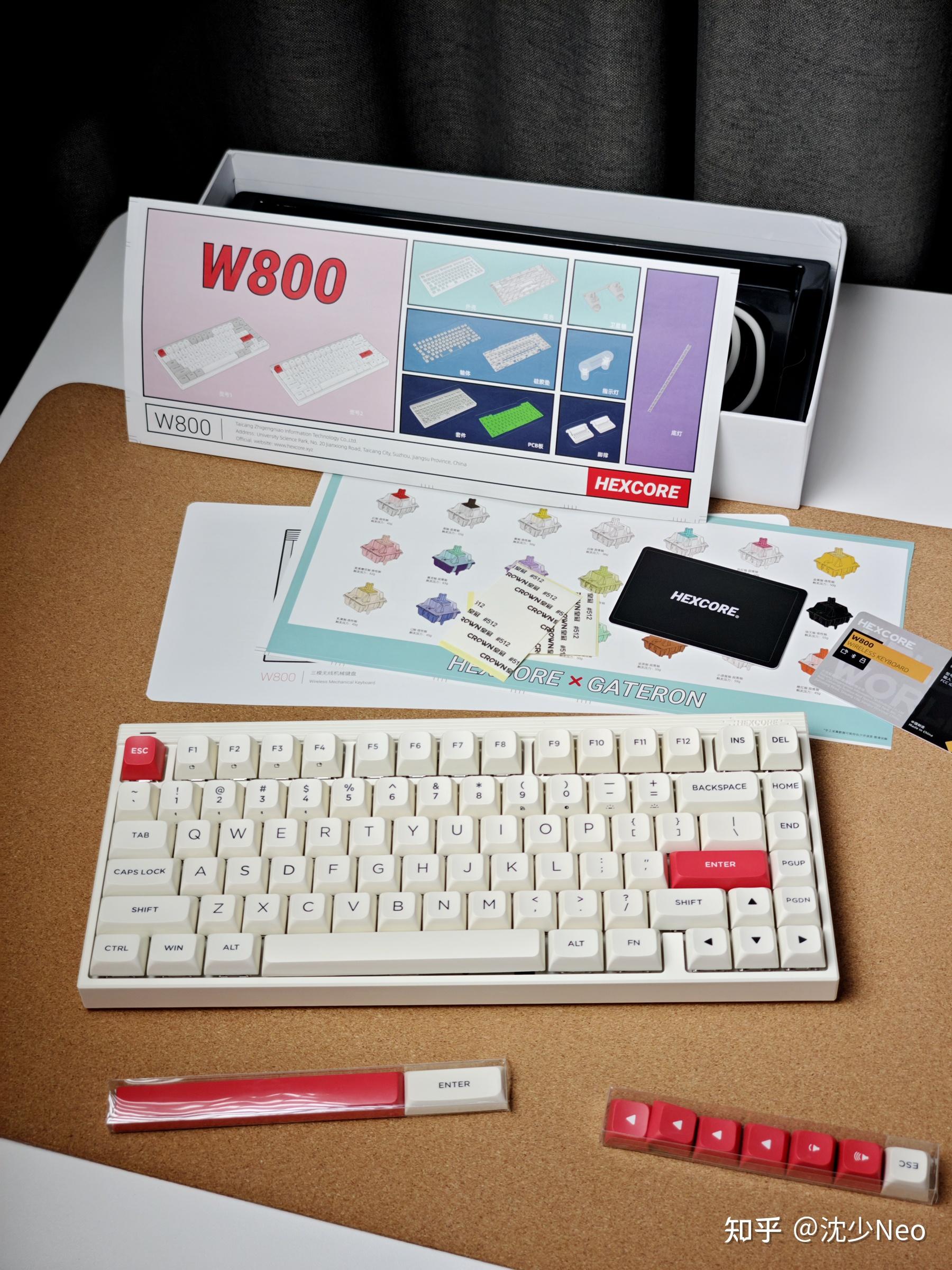 优雅好用，可玩性高 - HEXCORE W800 无线机械键盘双开箱简晒 - 知乎
