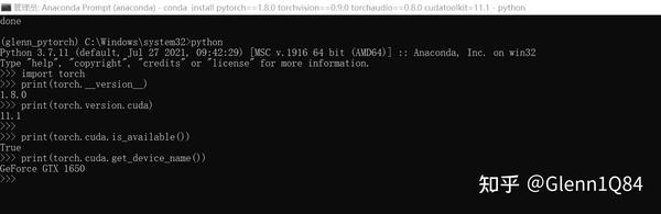 windows如何本地安装GPU版的pytorch？以GTX 1650为例 cuda=11.1 - 知乎