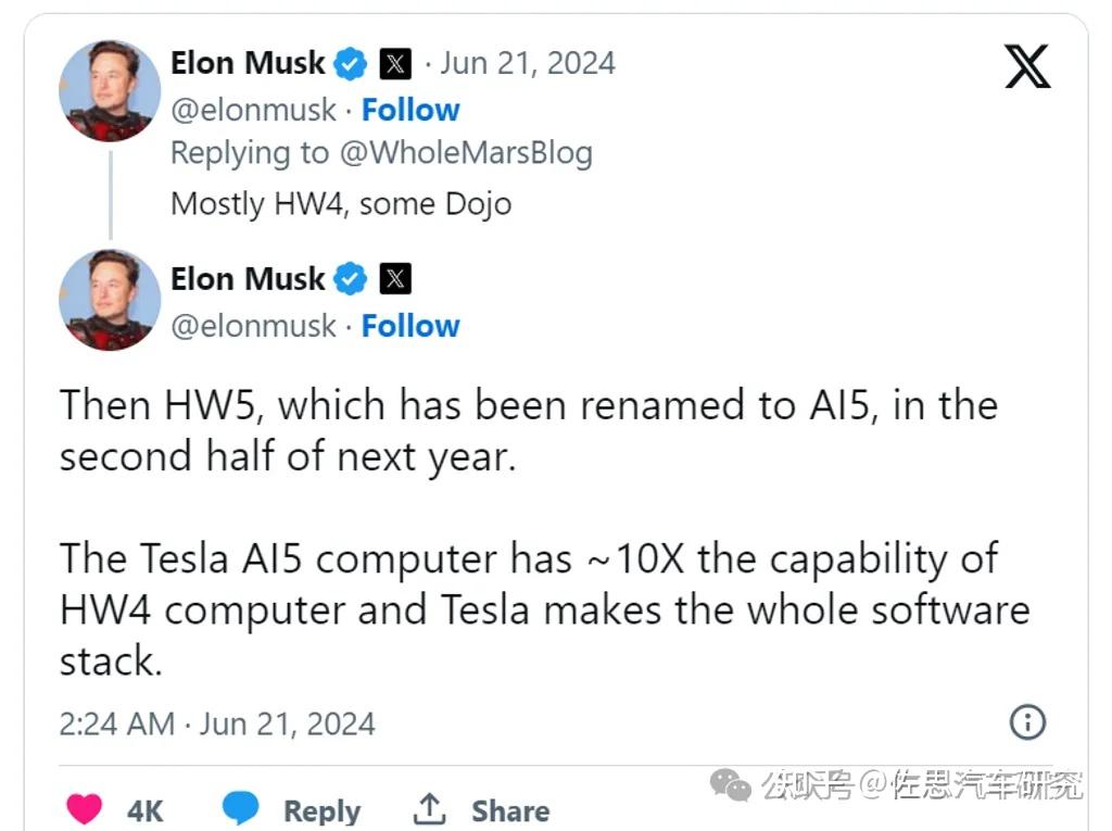 #特斯拉 升级#AI芯片 ，#AI5 横空出世，HW4.0或已被放弃，算力无足轻重 #HW5.0 @佐思汽研 - 知乎