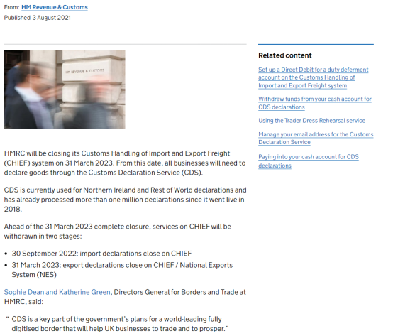 英国海关自2023年9月起启用新海关系统---CDS（Customs Declaration Service） - 知乎