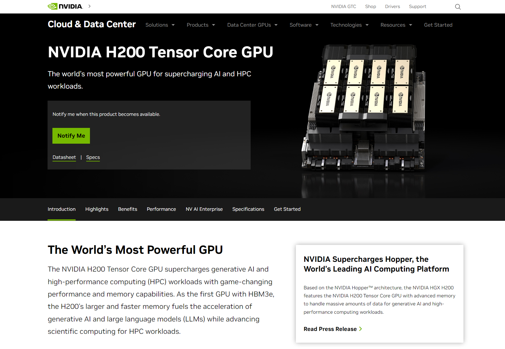 不给对手留活路！英伟达推出“世界上最强大的GPU”——H200 - 知乎