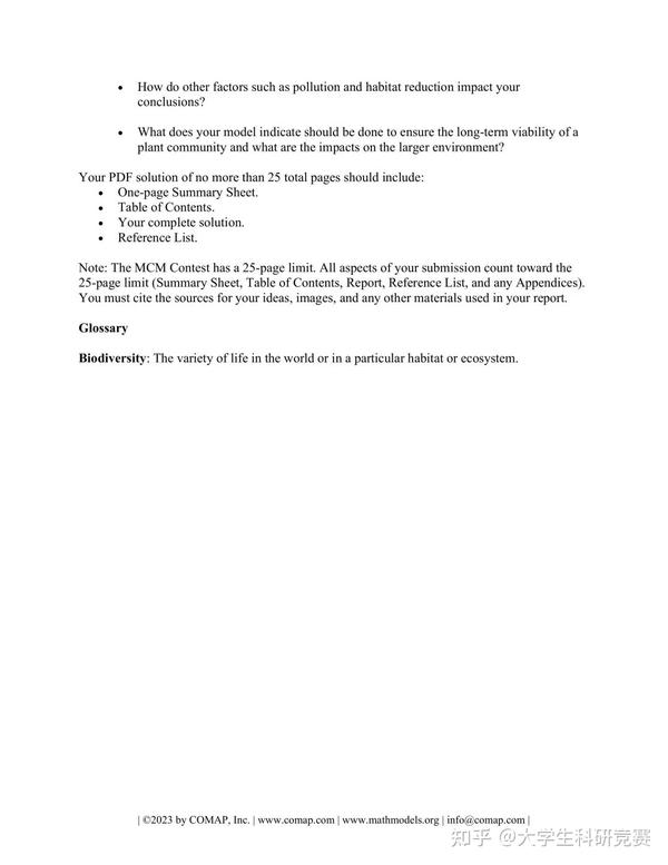 2023年美国大学生数学建模竞赛（MCM/ICM）赛题发布！ - 知乎