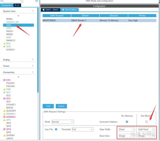 关于STM32H743配置FMC接口驱动4.3寸TFT并移植LVGL，并优化使用DMA刷屏提高帧率 - 知乎