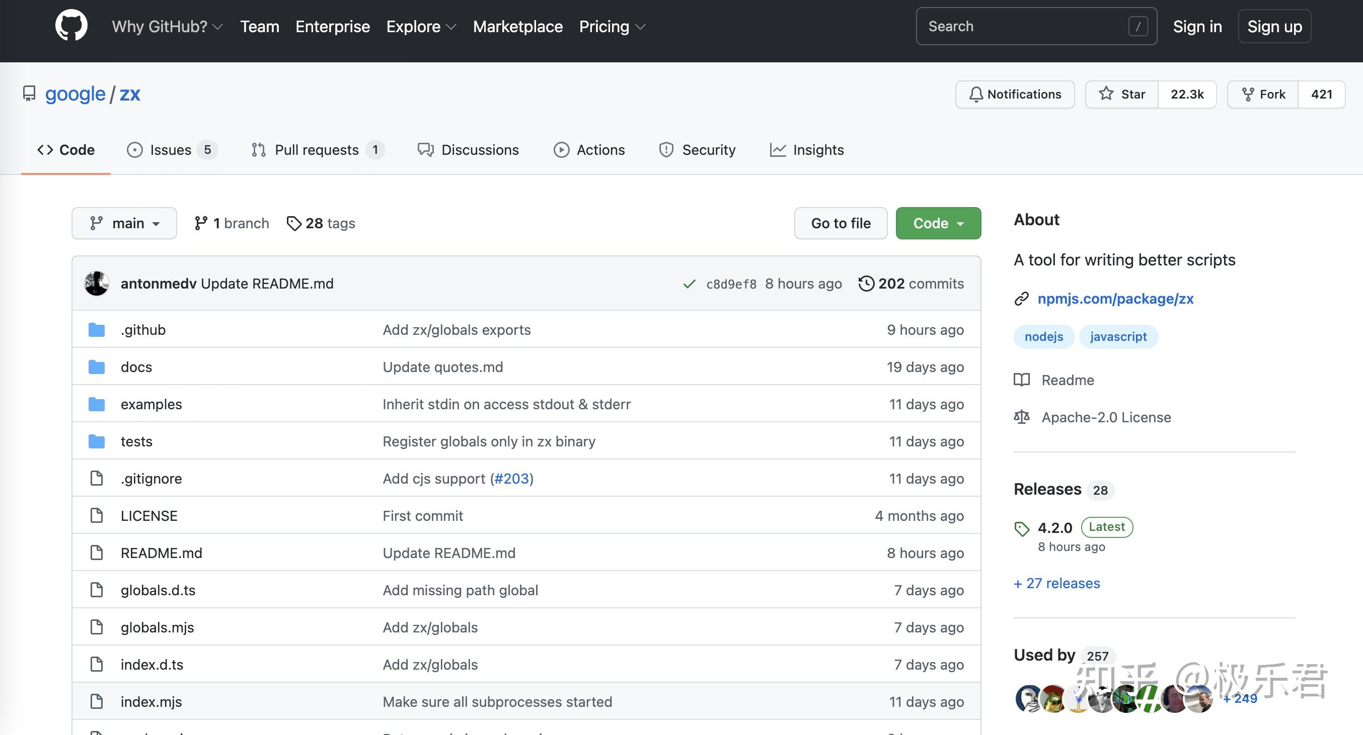 github 22.3k 谷歌新开源项目--zx ，帮助你写出更好的脚本 - 知乎