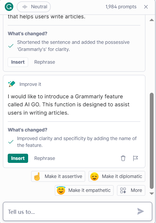 𝗚𝗿𝗮𝗺𝗺𝗮𝗿𝗹𝘆丨全新功能𝙂𝙚𝙣𝙚𝙧𝙖𝙩𝙞𝙫𝙚 𝘼𝙄 ，让写作更高效 - 知乎