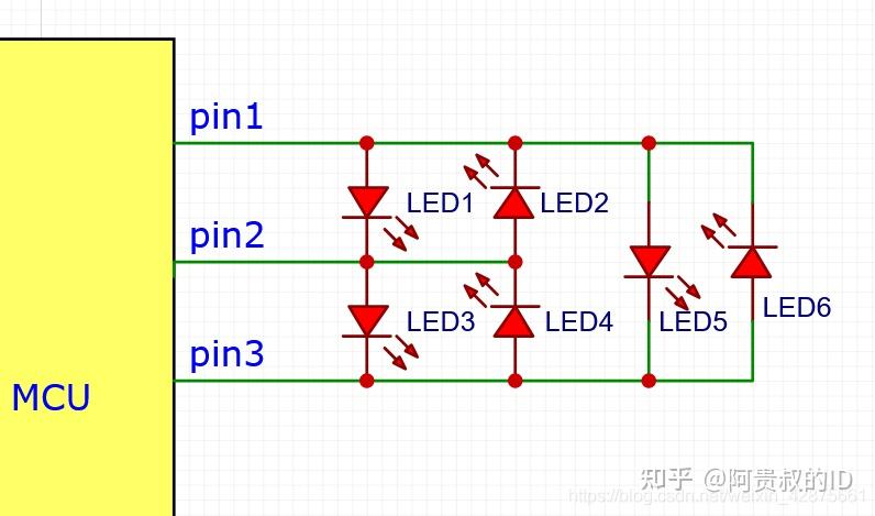 查理复用算法Charlieplexing下的led矩阵模拟数码管 - 知乎