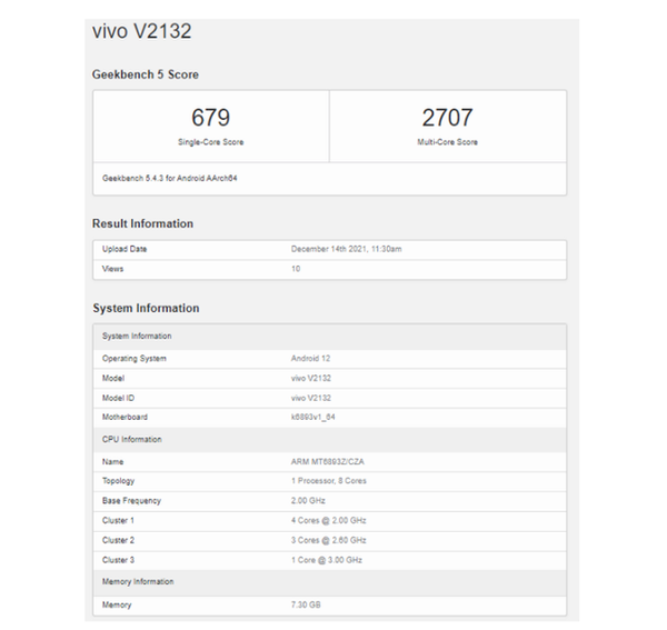 Vivo V23 Pro 搭载 Dimensity 1200 SoC 登陆 Geekbench - 知乎