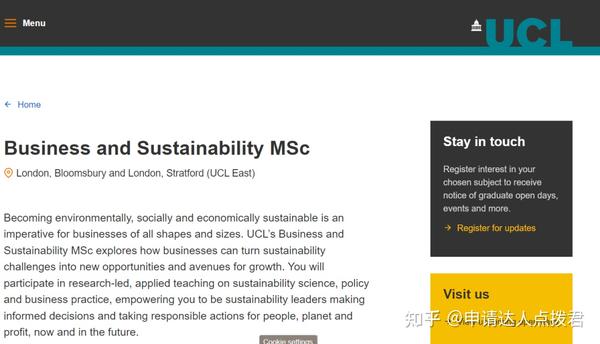 G5捡漏？！UCL管院新项目来了—商业与可持续发展硕士 - 知乎