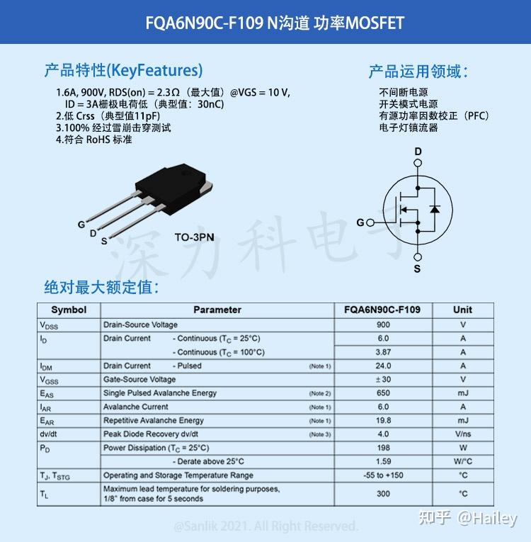 关于功率MOSFE工作原理讲解！附上安森美FQA6N90C-F109N沟道功率MOSFET - 知乎