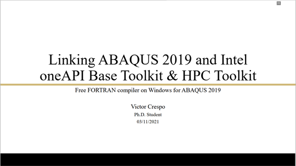 关联 ABAQUS 2019/2020 和 Intel oneAPI Base Toolkit(Fortran compiler) 用于子程序开发（非原创） - 知乎