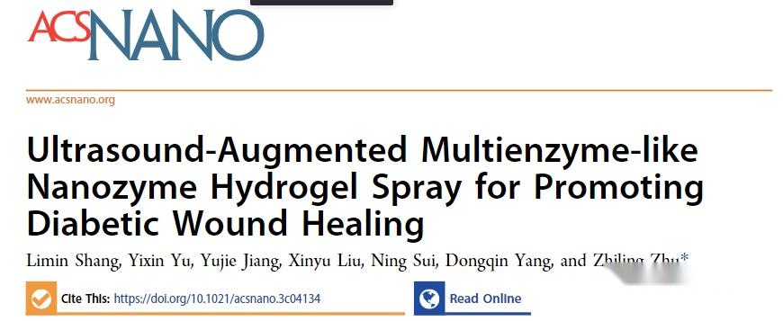 【ACS Nano】超声增强类多酶纳米酶水凝胶喷雾促进糖尿病伤口愈合|青岛科技大学 - 知乎