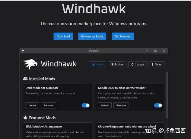 修改win11必备工具，Windhawk不可或缺！ - 知乎