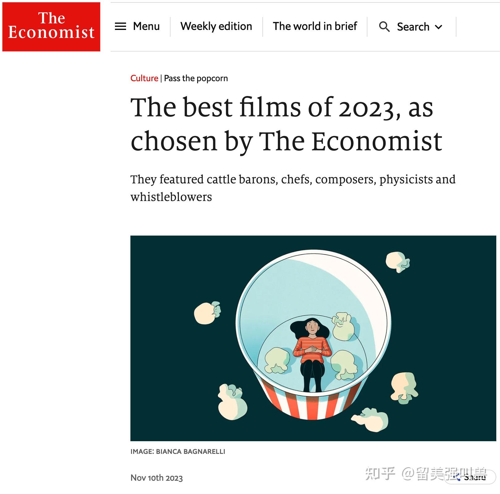 经济学人：《经济学人》评选的 2023 年最佳电影 The best films of 2023, as chosen by The ...