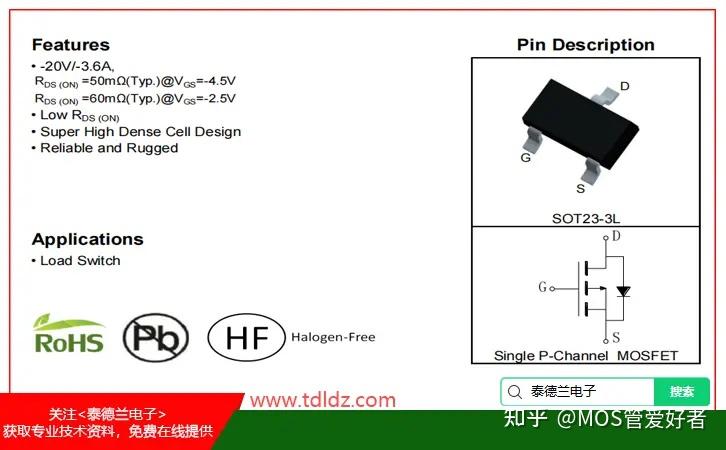 泰德兰电子推荐KS2368EA单 P 沟道（-20V/-3.6A）高级功率 MOSFET方案！ - 知乎