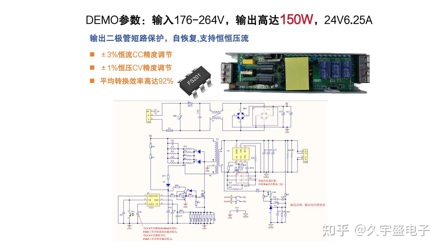 【FS201-150W离线式反激式电流模式控制功率开关】输出24V6.25A，支持恒流恒压的反激电源控制芯片 - 知乎